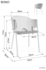 Jídelní křeslo Bono Velvet - výběr z 2 provedení