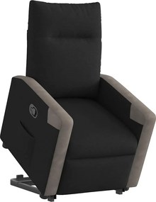 Zvedací polohovací křeslo černé textil 3324092
