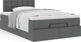 Osmanský postel s matrací tmavě šedá 120x200 cm textil 3311616