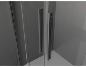 Mexen Velar L Duo, posuvné sprchové dveře do otvoru 170 cm, 8mm sklo námraza, broušený grafit, 871-170-003-32-95