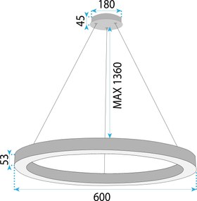 Toolight Toolight, LED stropní osvětlení 60cm, 60W, 3000K, LHJ051-CP1 C, zlatá matná, OSW-50025
