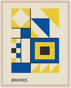 Zarámovaný digitální tisk Yellow & Blue Bauhaus