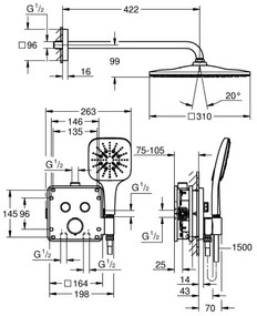 GROHE 34876000 - Sprchový systém PRECISION SMARTCONTROL 310 × 310 mm chrom