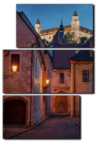Obraz na plátně - Bratislava staré město s hradem vzadu- obdélník 7265D (120x80 cm)