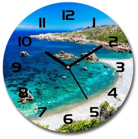 Wallmuralia Skleněné hodiny kulaté Mořský záliv fi 30 cm