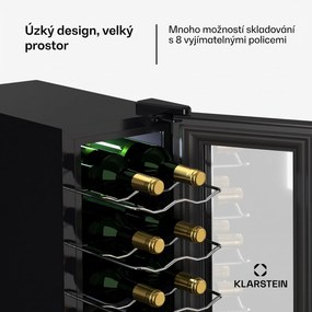 Klarstein Shiraz 18 Slim Uno, lednice na víno, 18 lahví, 5 - 18 °C, dotykové ovládání