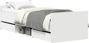 Rám postele s hlavovým a nožním čelem bílý 100 x 200 cm 3203796