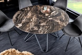 Kulatý jídelní stůl Ellipse keramická deska taupe 120cm
