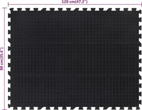 Gumová podlahová dlaždice černá 12 mm 90 x 120 cm 155672