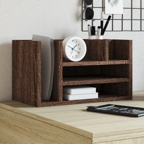 Stolní organizér hnědý dub 44,5 x 24 x 25 cm kompozitní dřevo
