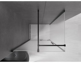 Mexen Velar, sprchový kout s posuvnými dveřmi 100 x 70 cm, 8mm sklo námraza, černá matná, 871-100-070-31-70