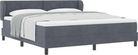 Postel s boxspringem s čelo Tmavě šedá 180 x 200 cm samet 3340455