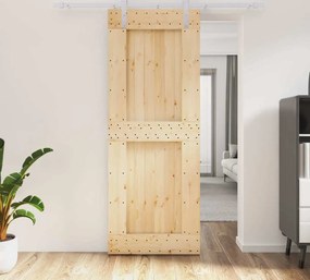 vidaXL Posuvné dveře s kováním 80 x 210 cm masivní borové dřevo [3203013]