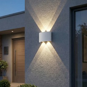 Venkovní nástěnné svítidlo bílé vč. LED 4-světlo IP54 - Silly