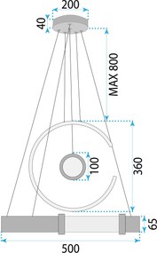 Toolight Toolight, LED stropní osvětlení 64W, 3000W, LHJ060-CP, zlatá, OSW-50029