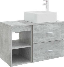 Sada koupelnového nábytku 2 ks Betonově šedá Kompozitní dřevo 3403883