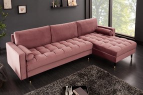 Rohová sedačka Cosy Velvet - 260cm růžový samet