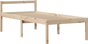 Postel s čelem pro seniory 75 x 190 cm masivní borovice 3305849