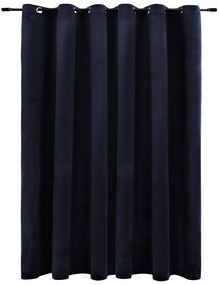 Zatemňovací závěs s kovovými kroužky sametový černý 290x245 cm 134491