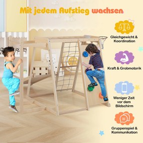 Costway 6-in-1 Vnitřní prolézačka hřiště se skluzavkou lezecká stěna