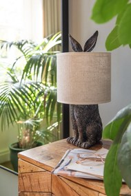 Stolní lampa v designu králíka s béžovým stínidlem – Ø 20*45 cm E27/max 1*60W