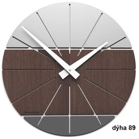 Designové hodiny 10-029 natur CalleaDesign Benja 35cm (více variant dýhy) Dýha černý ořech - 85