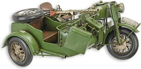 Plechový model - Armádní motocykl URAL s postranním vozíkem