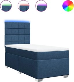 Box spring postel s matrací modrá 90x200 cm textil 3292677