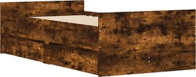 Rám postele se zásuvkami kouřový dub 90 x 190 cm 3207382