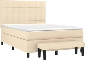 Box spring postel s matrací krémová 140x200 cm textil 3136602