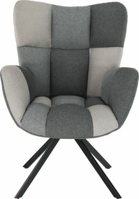 Designové otočné křeslo, patchwork/černá, KOMODO