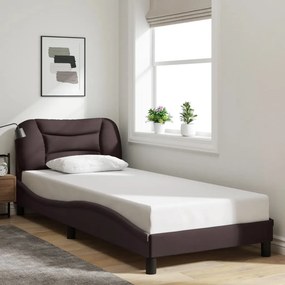 Rám postele s LED bez matrace Hvar tmavě hnědý 80 x 200 cm textil 3213665
