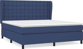 Box spring postel s matrací modrá 180x200 cm textil 3128307