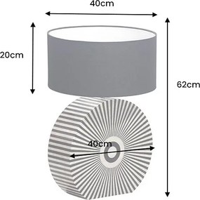 Designová stolní lampa Ilissa 62 cm černo-bílá