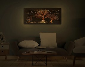 Li-Go "Tři olivy" světelný obraz 230V 110x50cm provedení povrchu: dub světlý