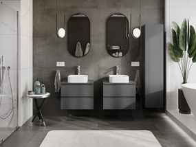 Mexen Orio, koupelnová skříňka 60 cm s horní deskou, 2 zásuvky, grafitová matná, 91A10-06047-2-BFFC66