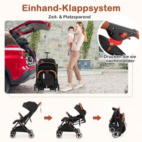 Costway Skládací kočárek s nastavitelným opěradlem a opěrkou nohou