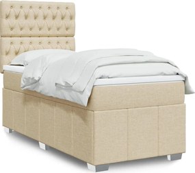 Box spring postel s matrací krémová 100 x 200 cm textil 3293891