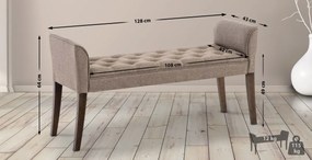 Lavice Cleopatra Chaiselongue látka, nohy antik tmavé - Šedo-hnědá (Taupe)