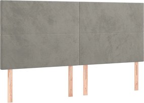 Box spring postel s matrací světle šedá 160x200 cm samet 3129099