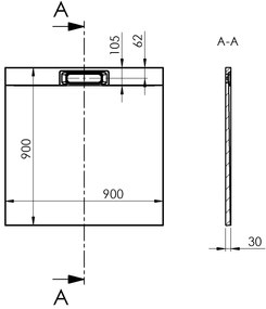 Polysan KAZUKO sprchová vanička z litého mramoru, čtverec, 90x90cm, bílá, 40332