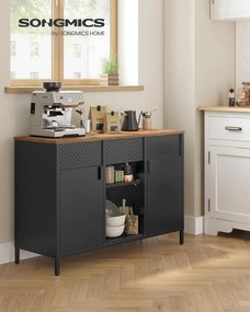 Komoda Vasagle Teduo 110 cm černá/hnědá