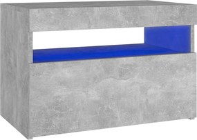 Noční stolek s LED osvětlením betonově šedý 60 x 35 x 40 cm 3082782