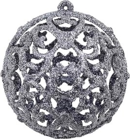 Sada vánočních baněk 100 kusů 3/4/6 cm bílá/šedá 245717
