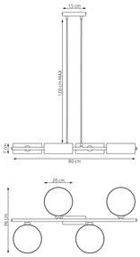 Lustr na lanku DRUMZ 4xE14/10W/230V béžová
