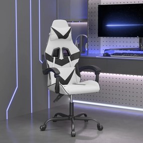 Herní židle bílá a černá umělá kůže 3143852