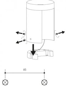PANLUX Venkovní nástěnné LED svítidlo COSTA N, antracit