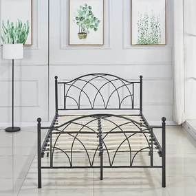 Lotti kovový postelový rám s roštem jako dárek, ve více rozměrech a barvách - černý 160x200 cm
