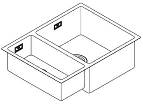 GROHE 31576SD1 - Kuchyňský dřez K700U 595 × 450 mm nerez