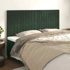 Čelo postele tmavě zelené 200x5x118/128 cm sametové 3116639